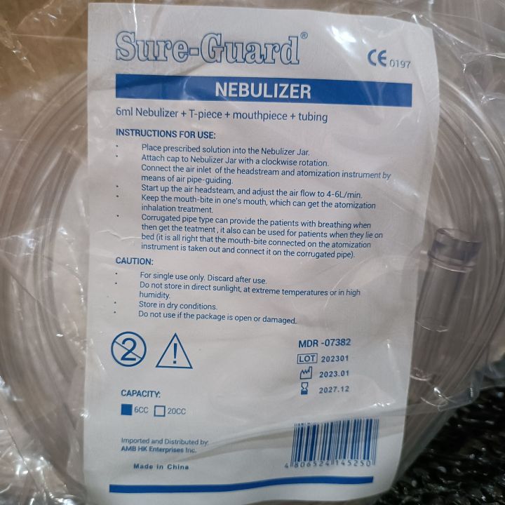 SURE-GUARD NEBULIZER KIT per pack (6mL Nebulizer + T-piece + mouthpiece ...