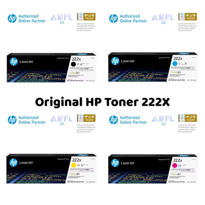NEW HP 222X Original LaserJet Toner Cartridge | 222X Black 222X Cyan 222X Yellow 222X Magenta ...