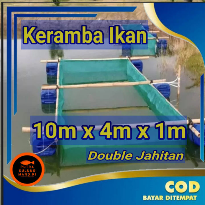 K1041 Jaring kasa keramba ikan apung ukuran 10m x 4m x 1m siap pakai ...