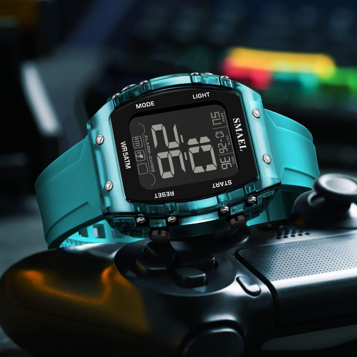 Smael New Watch Fashion 8108 Single Display Square dial Waterproof 5Bar ...