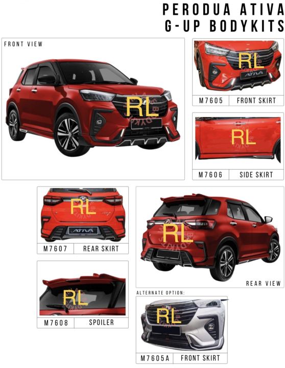 Perodua Ativa Gear up GU V1 V2 bodykit body kit front side rear skirt ...