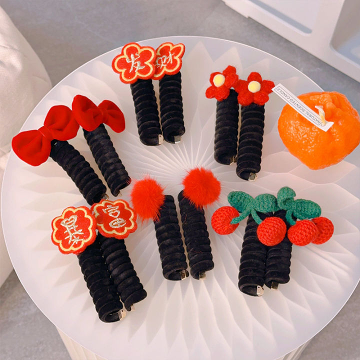 Children's Flocking Telephone Wire Hair Rope New Fashion Winter Plush ...