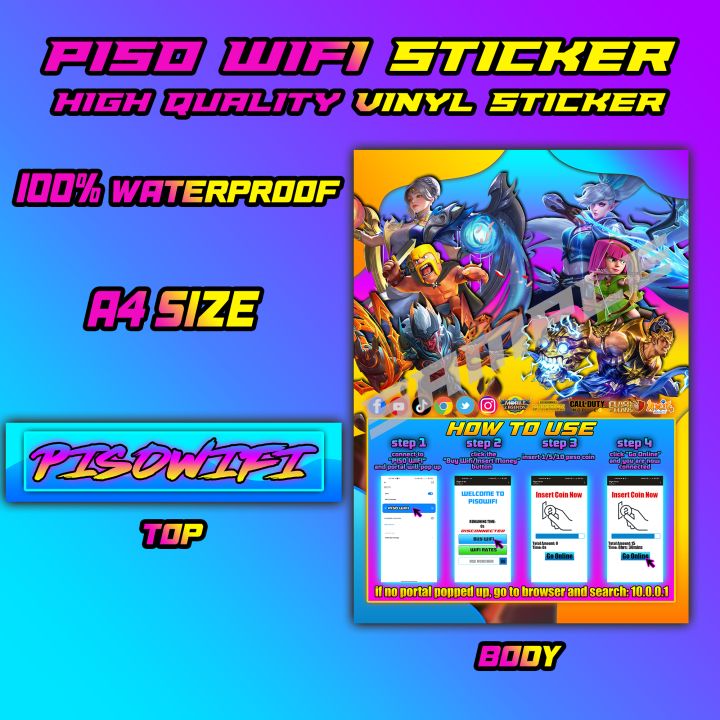 PISO WIFI STICKER (WATERPROOF) HIGH QUALITY VINYL STICKER AVAILABLE FOR ...