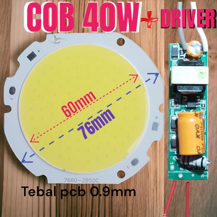 COB LED 40W +driver Lampu sorot / lampu tembak DIY CAHAYA PUTIH | Lazada Indonesia