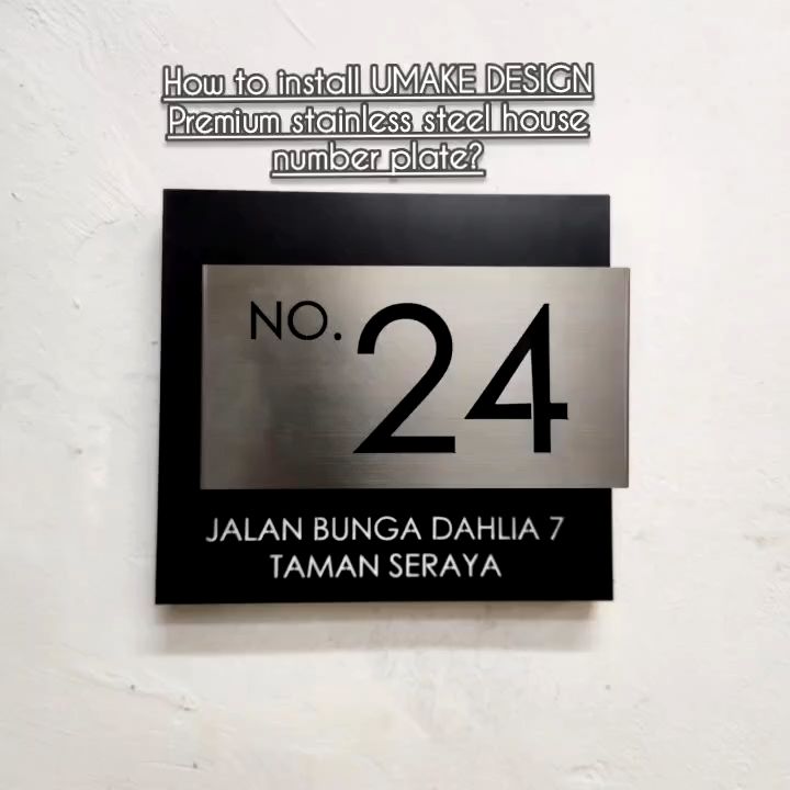 UMAKE Custom made Stainless Steel House Plate Address Nombor Rumah ...