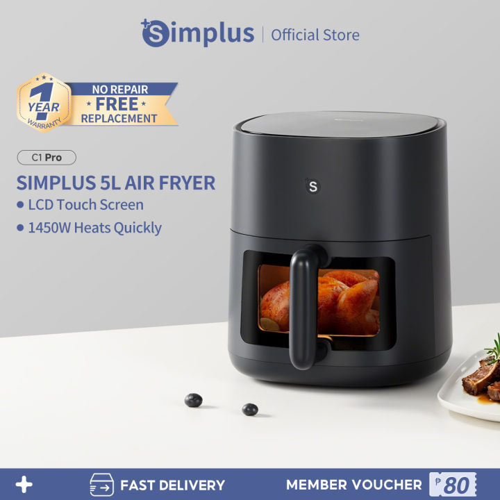 Simplus Air Fryer 5L Digital Touch Large Capacity Multifunction Fryer Non-stick Oil Free Fryer ...