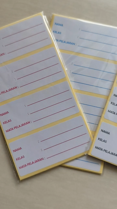 Stiker Nama Buku Mapel Sekolah – Label Sticker Mata Pelajaran Anak ...