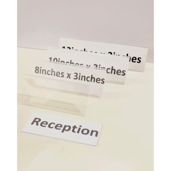 Clear Acrylic Table Name Sign Holder [12inches x 3inches] 1 piece ...