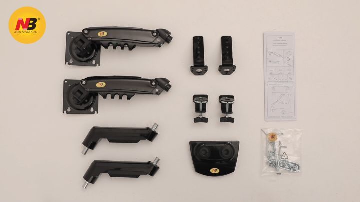 North Bayou NB, F160 Dual Monitor Arm Bracket / 17" - 27" Monitor per ...