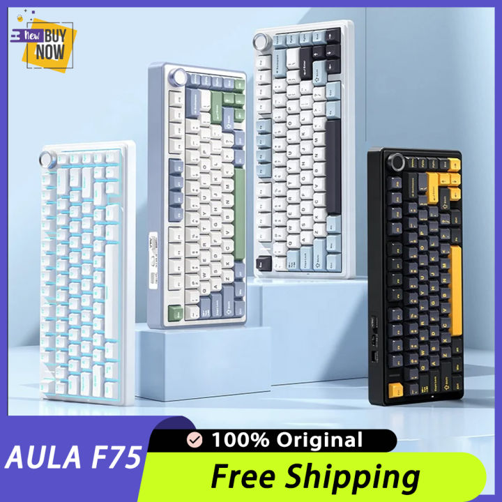 AULA F75 Wireless Three Mode Gaming Mechanical Keyboard Bluetooth RGB ...