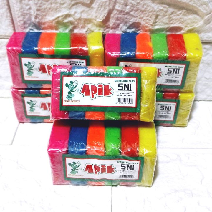 (1 pcs) Lilin Mainan Malam Plastisin Besar 6 Warna - Plastisin Besar ...