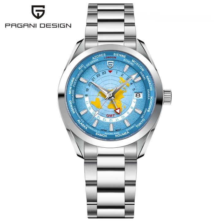 PAGANI DESIGN GMT Automatic Watch Men Original Japan NH34 Mechanical Watch For Men's Stainless ...