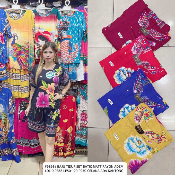 #9893 SET BAJU TIDUR BATIK HALUS ADEM LD110 | Lazada Indonesia