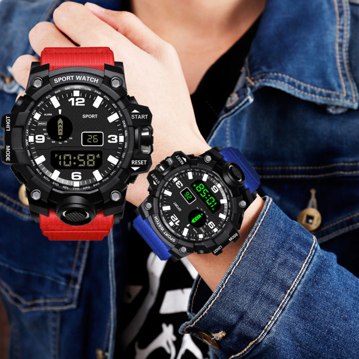 Electronic Digital Luminous Alarm Auto Calendar Men's Watch Sports ...