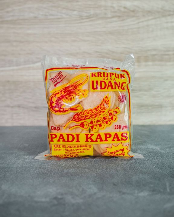 Kerupuk Mentah Udang Cap Padi Kapas ukuran sedang kemasan 250 gram ...