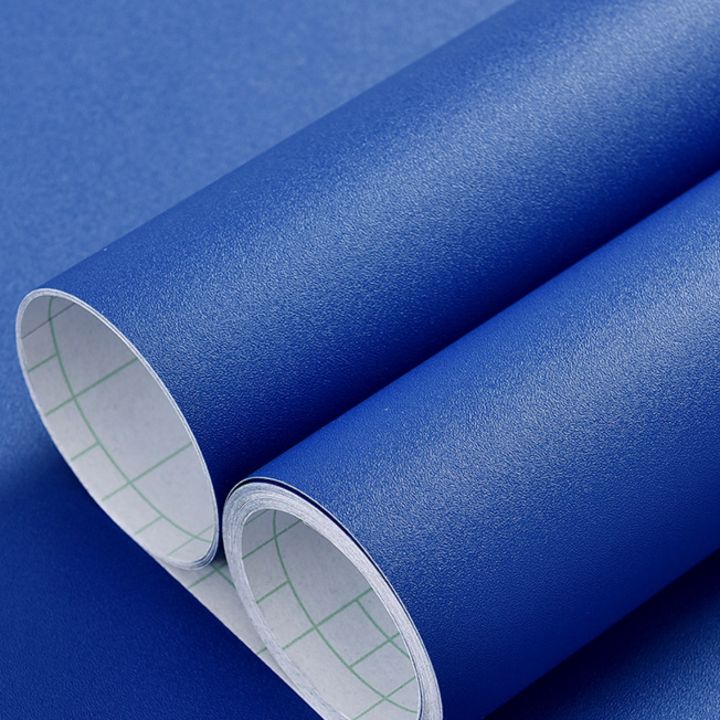 Wallpaper Sticker Dinding Biru Dongker Polos Bertekstur Pastel Mewah ...