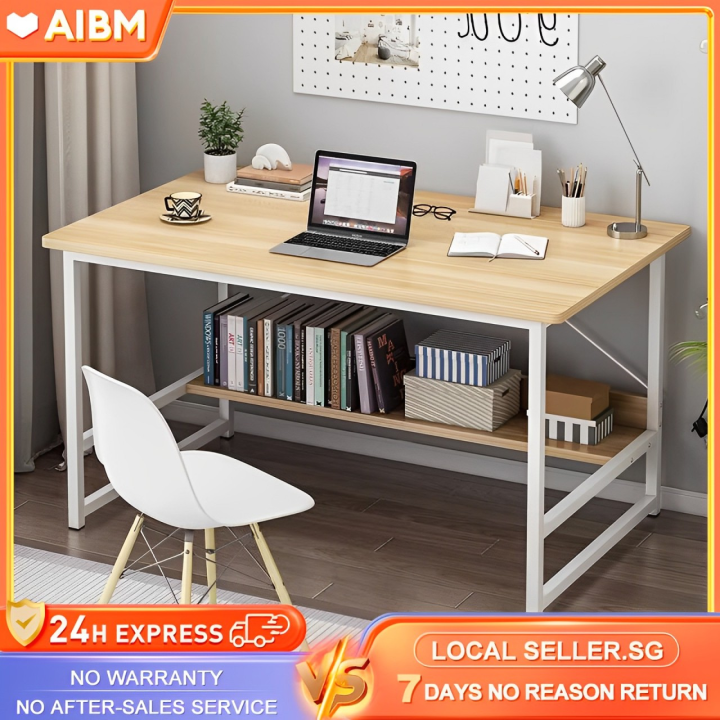 AIBM Study table with shelf Simple Computer Table Home Office Desk Writing Table Multiple Sizes ...