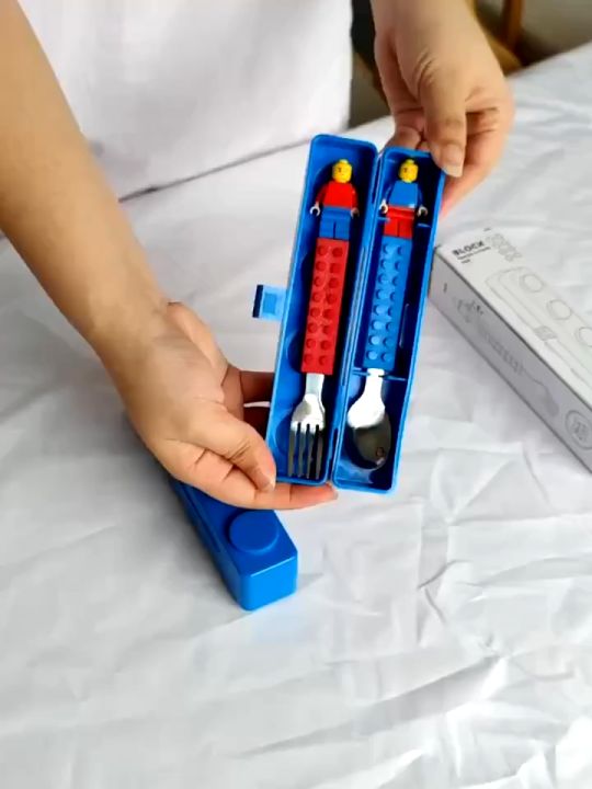 Lego Spoon Fork Set For Kids Fun Building Blocks 304 Stainless Steel ...