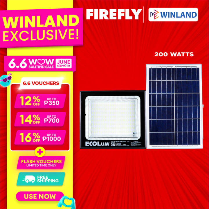 Firefly by Winland ECOLUM Solar Led Floodlight Flood light 200W / 1500 ...