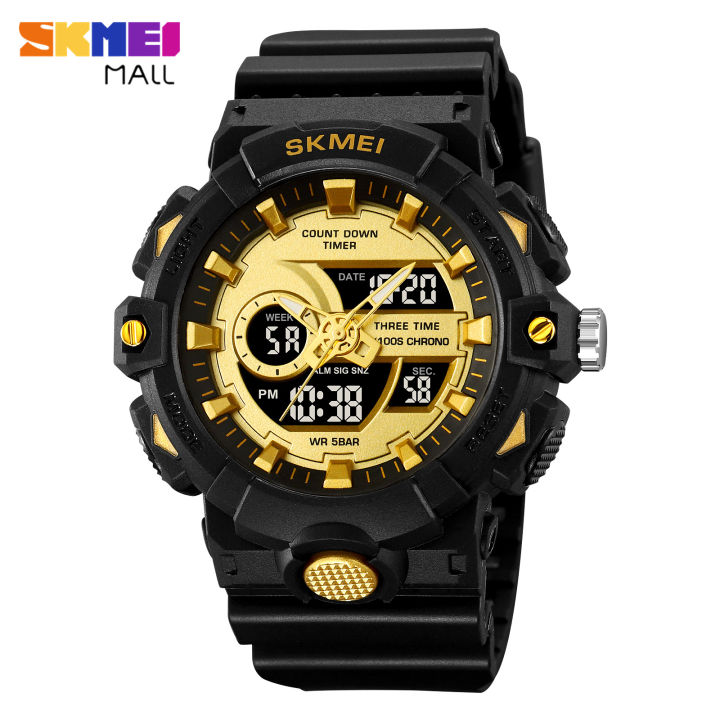 SKMEI 2225 Dual Movement lelaki pelbagai fungsi sukan Watch tiga masa ...