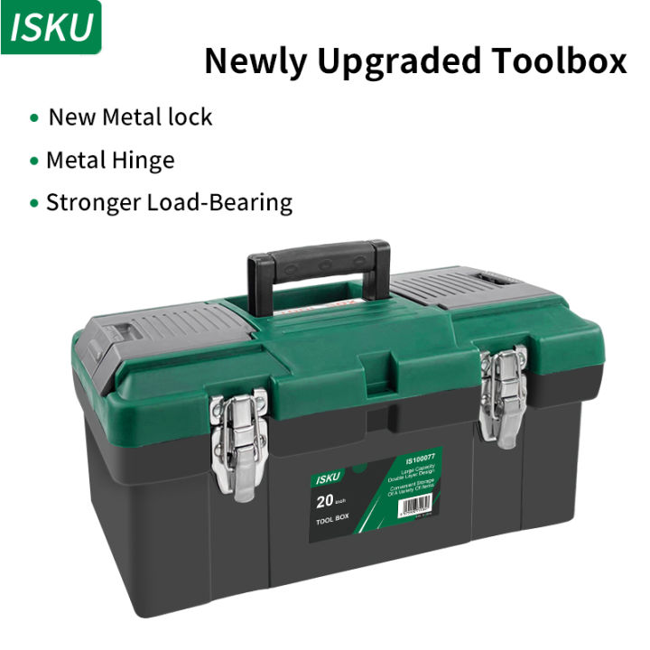 ISKU Tool box toolkit besar 14 15 17 18 19 20 inch toolbox besi tahan ...