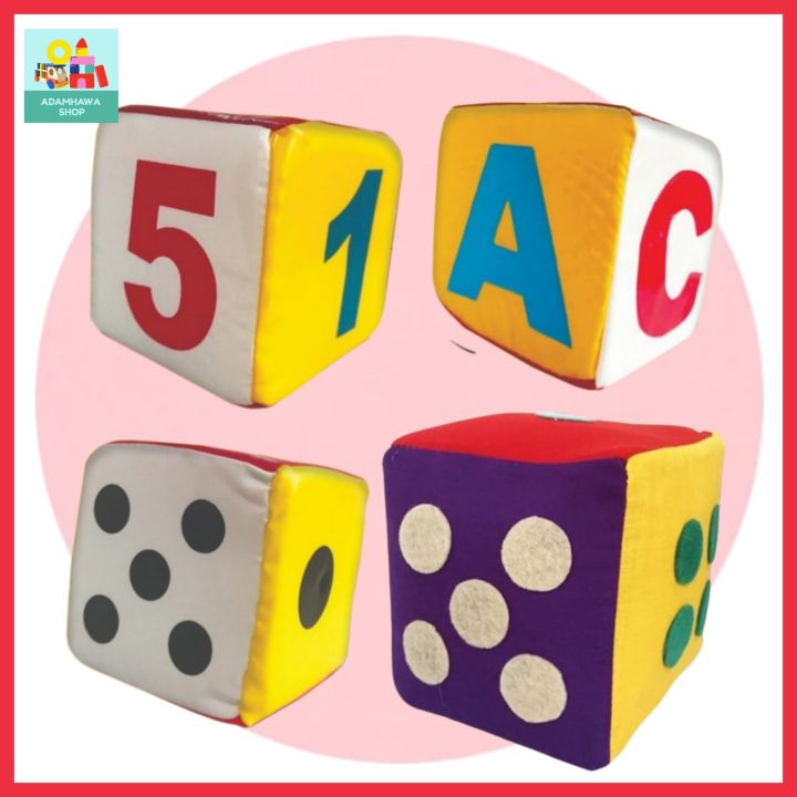 ADAMHAWA Dadu Plastik Besar | Dadu Kain Besar | Dice | Educational Toys ...
