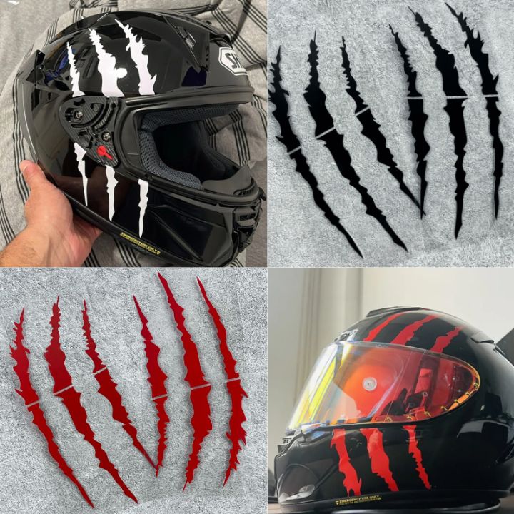 2PCS Motorcycle Monster Claw Scratch Stickers DIY Motocross Helmet Body ...