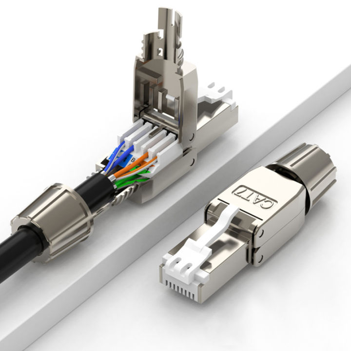 Hoolnk Toolless Rj45 Connector Cat8 7 6a Tool Free Reusable Termination Plugs Shielded Ethernet