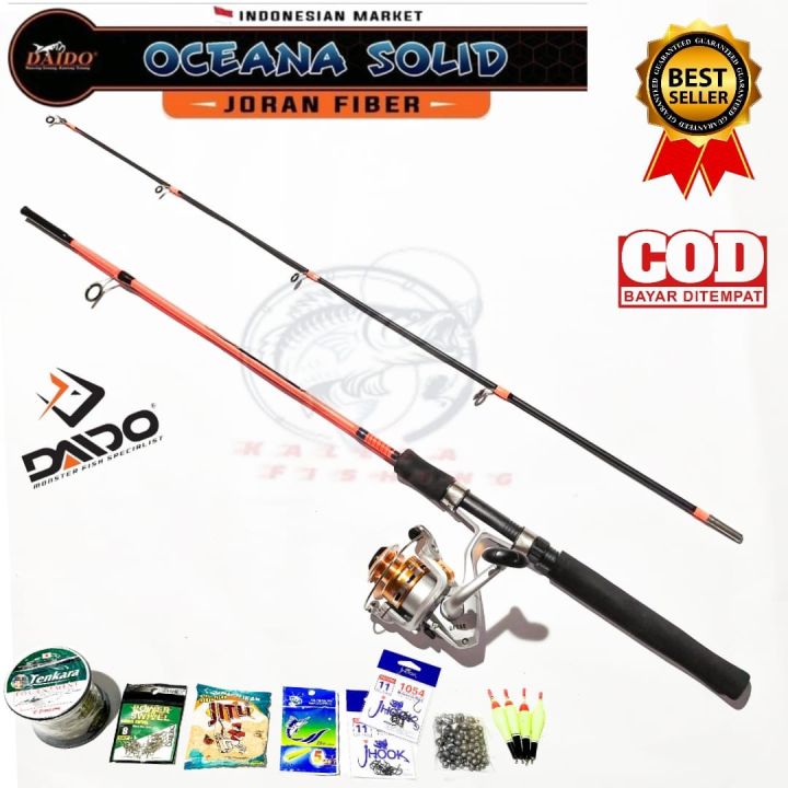 Daido Oceana Pancing Set Komplit 12 Kg ,joran sambung fiber Siap Pakai ...