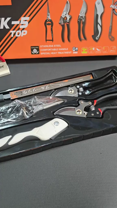 X-Tools Set Pemotong 5 PCS Dahan Ranting Set Alat Kebun Gergaji Lipat ...