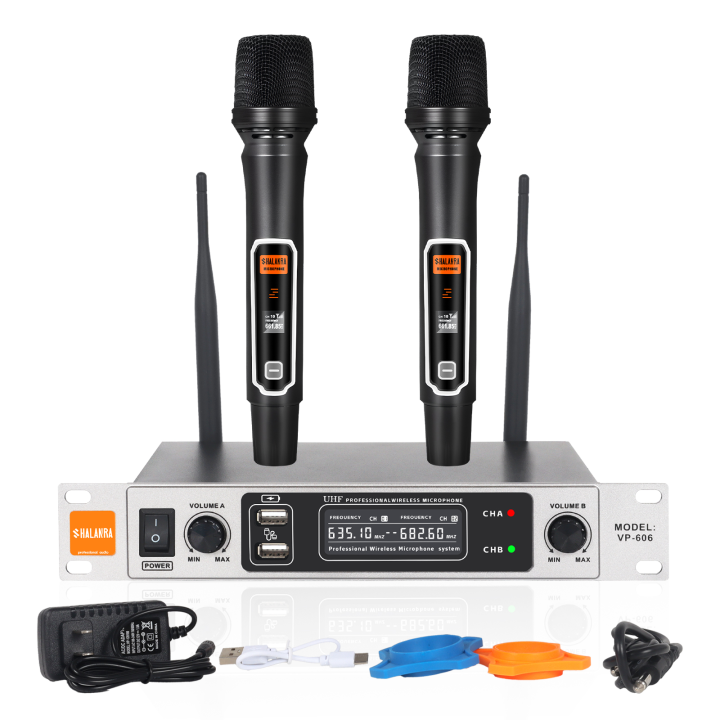 VP-606 New 2 channel wireless microphone receiver with USB charging ...