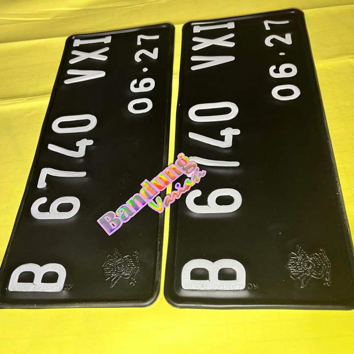 Plat Motor Standar Pakai List Hitam Ada Cap Lengkap Logo | Lazada Indonesia