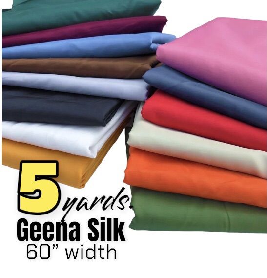 [5-yards] Geena Silk Pongee Cloth Gina Fabric Textile Tela 60” width ...