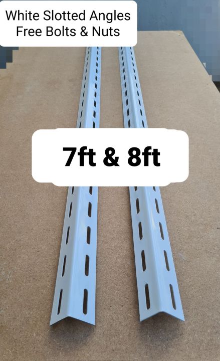 White Slotted Angle Bar - 7ft or 8ft - Free Bolts & Nuts | Lazada PH