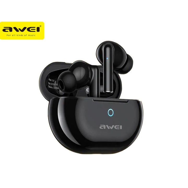 Awei T61 ENC Smart Touch Wireless Bluetooth Earphone with Charging Case Long Battery Life IPX4 ...