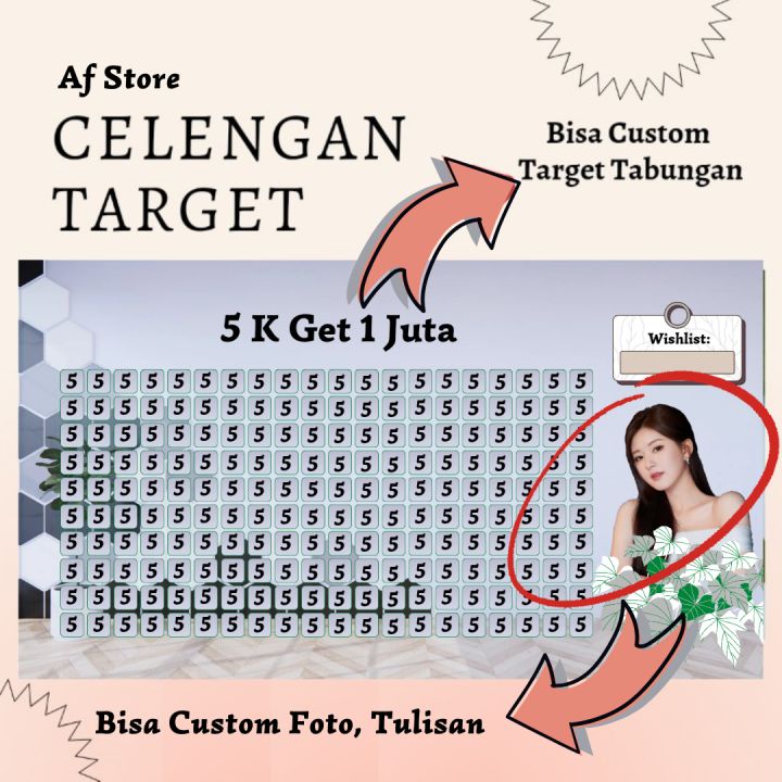 Stiker Celengan Target Custom Foto | Lazada Indonesia
