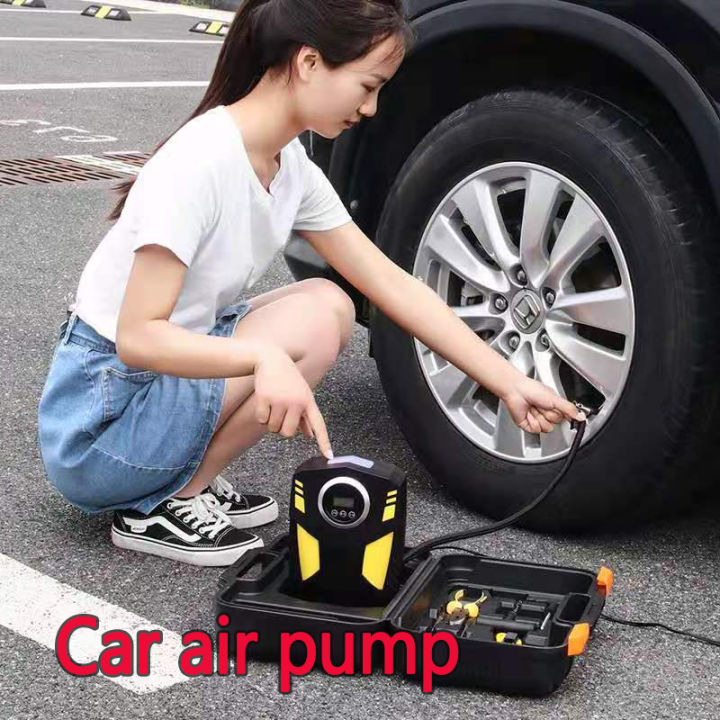 Car tire pump with pressure gauge portable fast inflation motorcycle ...