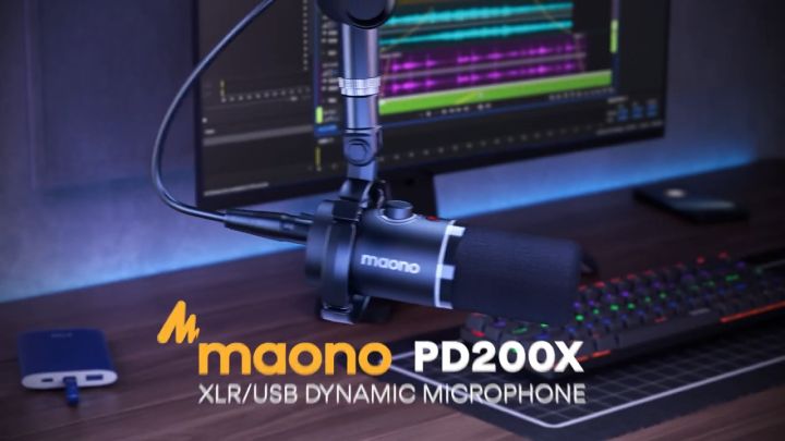 Maono PD200X ไมโครโฟนไดนามิก USB XLR RGB XLR สําหรับ PC โทรศัพท์มือถือ ...