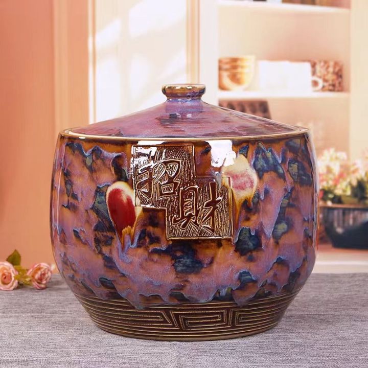 rice storage container 25kg/50kilos Ceramic clay jar with Lid Moisture ...