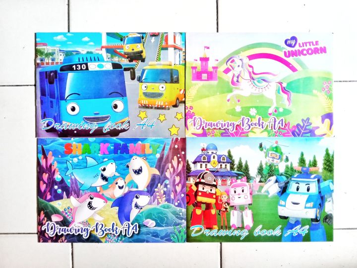 1pcs Buku gambar Drawing Book A4 Motif Random Ecer 1 buku isi 8 lembar ...