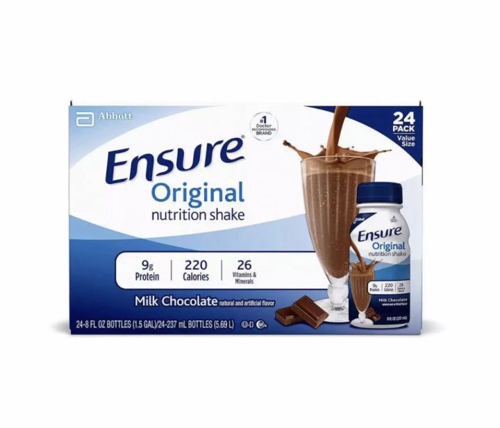 Ensure Original Nutrition Shake, Chocolate (24 pack bottles) Exp date ...
