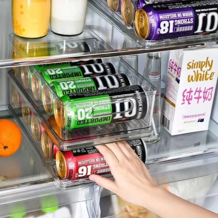 Refrigerator Beer Soda Can Storage Box Rolling Can Organizer Shelves ...