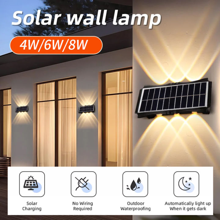 CANMEIJIA LED Solar Wall Light IP65 Outdoor Waterproof Lampu Solar ...