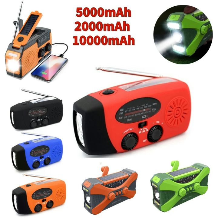 Solar Hand Crank Powered Camping Light With AM/FM Radio Outdoor ...