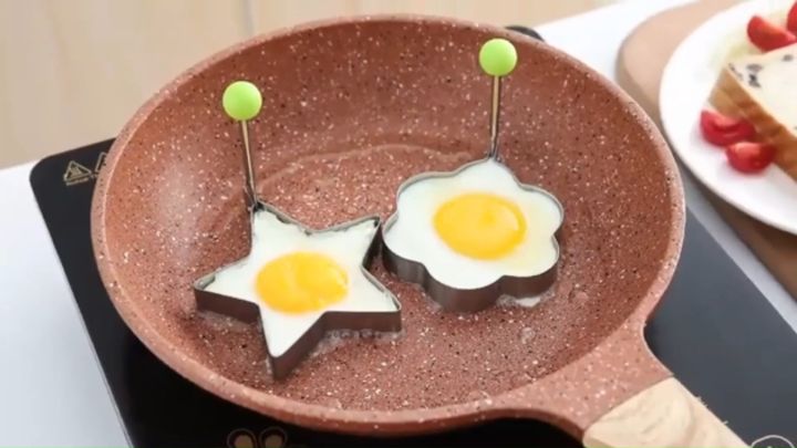 EGG MOLDER 4 DIFFERENT SHAPE egg shaper stainless steel star heart ...