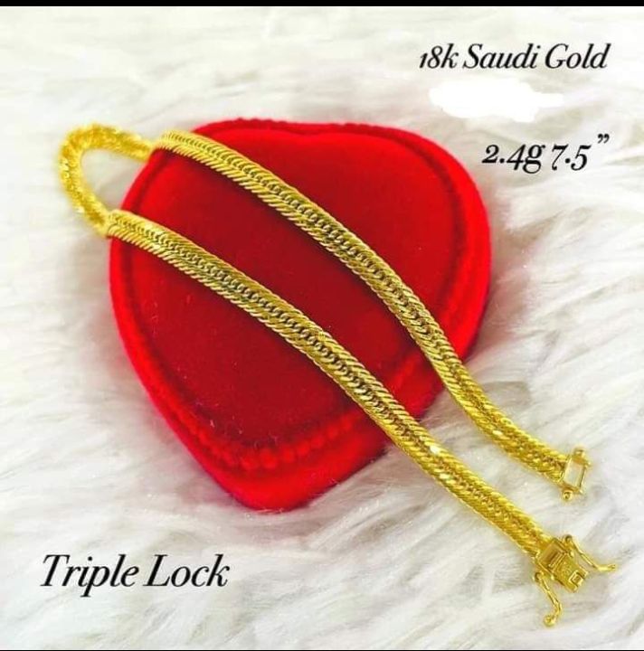 🔥🔥🔥Triple lock Japan Style Bracelet ( 5.5 to 8 inches)Saudi Gold ...