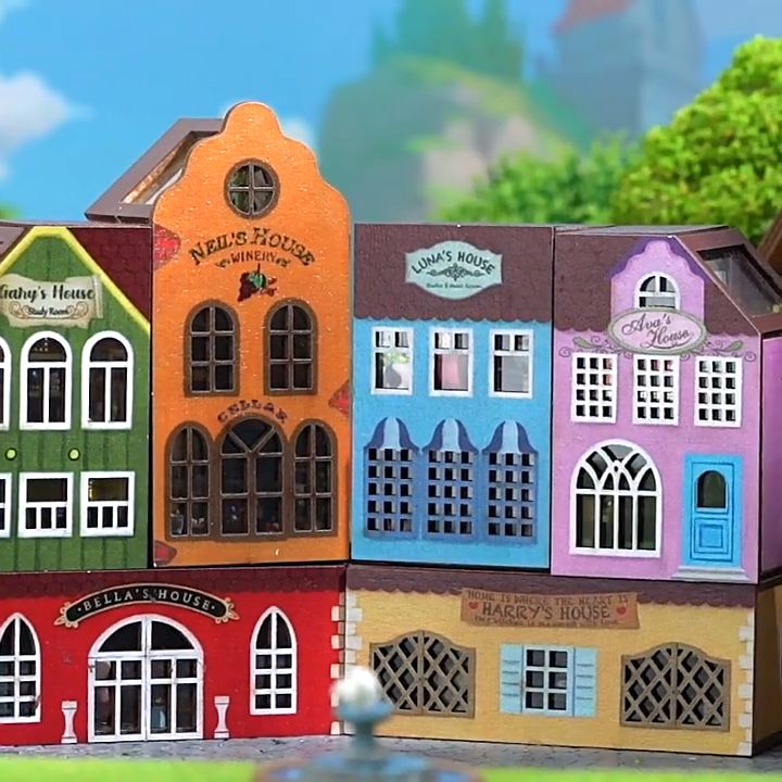 Wenz Mini Rabbit Town Casa Wooden DIY Miniature Doll Houses Miniature ...