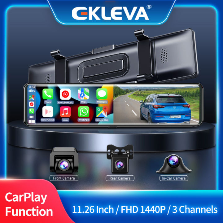 EKLEVA 11.26 Inch 3 Channel Dash cam 2.5K Android Auto GPS NAVI WIFI ...