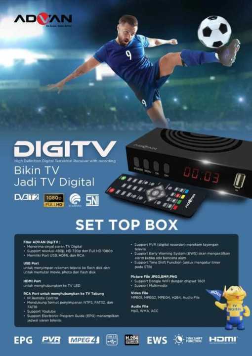 STB Advan Digi TV Set Top Box With Display Digital sertifikasi resmi | Lazada Indonesia