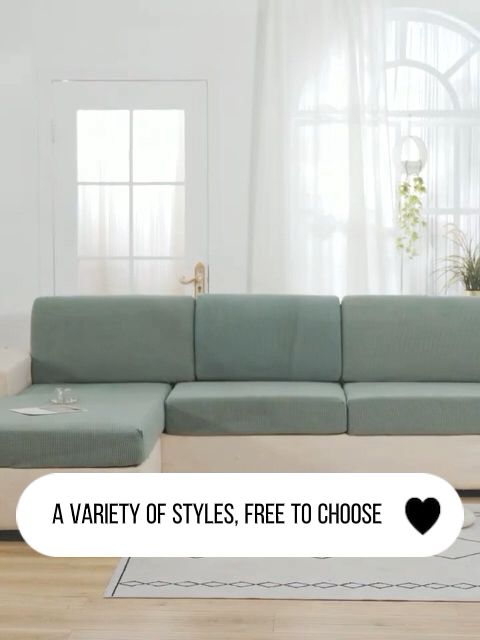 Elastic Stretchable Regular Large Size 1/2/3/4-seater L-shaped Suede ...